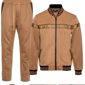 Other | Mens Greek Key Khaki Track Suit 2 Piece | Poshmark